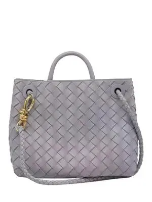 Bottega Veneta Medium Andiamo Intrecciato Tote Bag - Grey