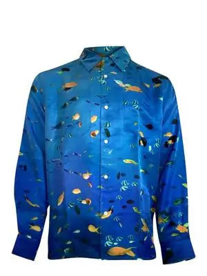 Loewe Fish-print Shirt - Blue