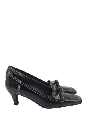 STUART WEITZMAN Bow Square-toe Heeled Pumps - Black