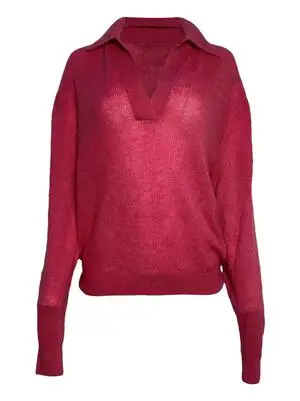 Khaite Jo Ribbed-collar Sweater - Pink