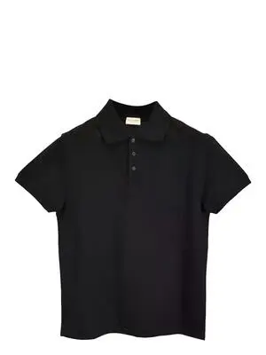 Saint Laurent Cassandre Logo Polo Shirt - Black