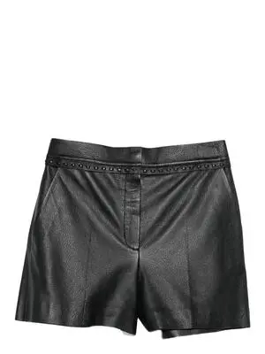 Fendi Leather Regular Fit Shorts - Black