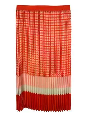 IRIS & INK Plaid Pleated Midi Skirt