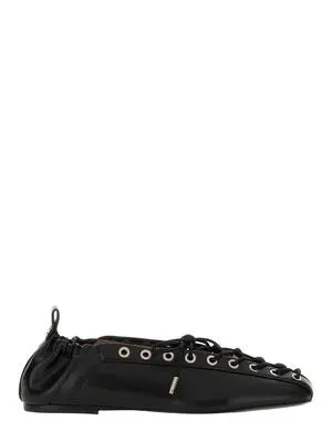 GANNI Lace-up Ballerinas - Black