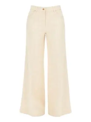 Aspesi Cotton Denim Wide Leg Jeans - Powder