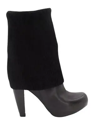 LOEFFLER RANDALL Leather Knitted Wendy Boots - Black