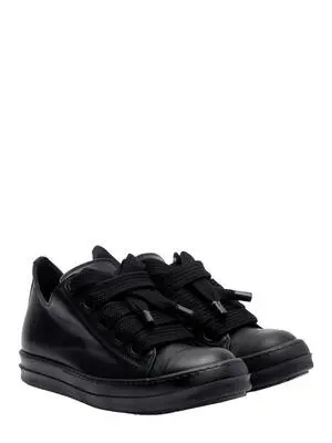 Rick Owens Jumbolace Leather Sneakers - Black