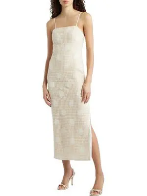 Vince Camuto Embroidered Sheath Dress - Natural