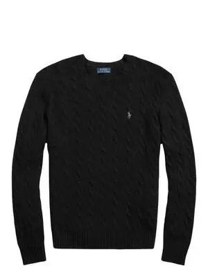 Polo Ralph Lauren Crew Neck Sweater With Logo - Black