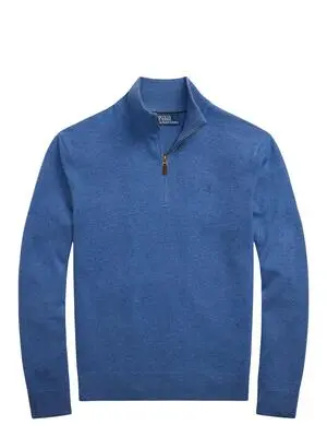 Polo Ralph Lauren Half Zip Pullover With Logo - Blue