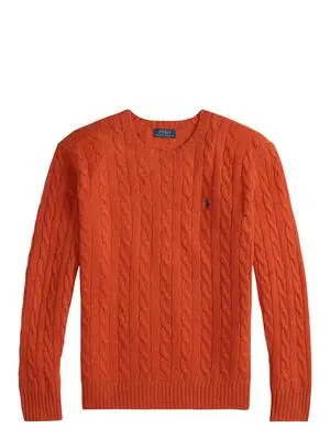 Polo Ralph Lauren Crew Neck Sweater With Logo - Orange
