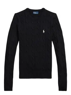 Polo Ralph Lauren Crew Neck Sweater With Logo - Black