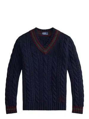 Polo Ralph Lauren V-neck Logo Sweater - Blue