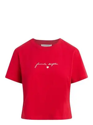 FAVORITE DAUGHTER The Cropped Signature T-shirt - Rouge Red