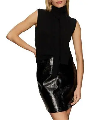 Sanctuary Sleeveless Wool And Cashmere Sweater With Scarf Neck - Black