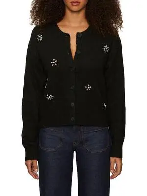 Sanctuary Rhinestone Detail Cardigan - Black
