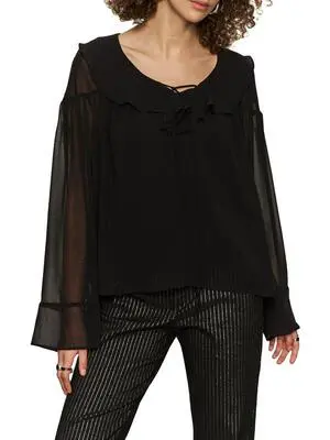 Sanctuary Secret Lover Ruffle Top - Black