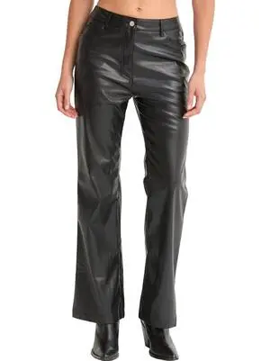 CRESCENT Faux Leather Pants - Black