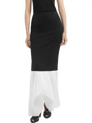Co Peplum Hem Midi Skirt - Black & White