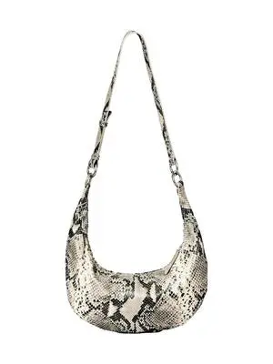 HYER GOODS Small Leather Convertible Hobo Ring Bag Python