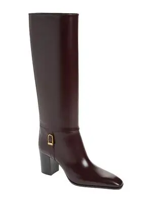Saint Laurent Julia Tall Boot - Wine
