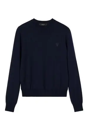 Gucci Knit Wool Sweater With Embroidery - Blue