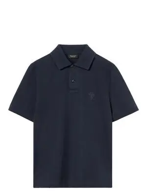Gucci Cotton Piquet Polo Shirt With Embroidery - Blue
