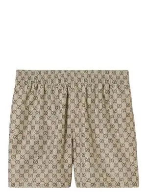 Gucci Printed Nylon Swim Shorts - Beige