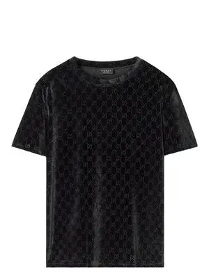 Gucci Gg Stretch Velvet Devoré T-shirt - Black
