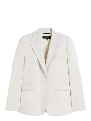 Max Mara Single-breasted Stretch Wool Blazer - Sand
