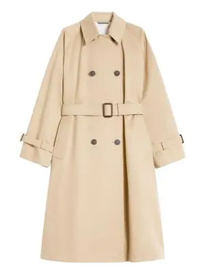 Max Mara Water-repellent Printed Gabardine Trench Coat - Plum