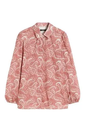 Max Mara Printed Cotton Voile Shirt - Cherry