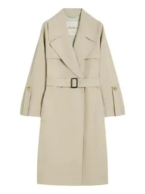 Max Mara Belted Water-repellent Twill Trench Coat - Sand