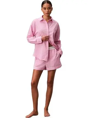 Calvin Klein Cotton Poplin Short - Trail Stripe / Pink Essence