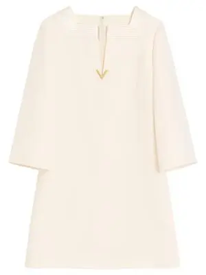 Valentino Garavani Virgin Wool-silk Mini Dress - Ivory