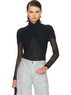 MUGLER Long Sleeve Bodysuit - Black