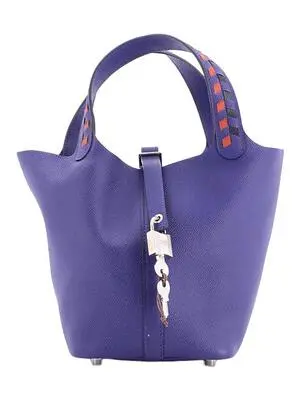 HERMES Picotin Lock Bag Tressage Epsom Pm - Blue