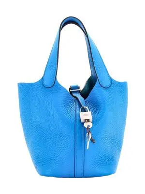 HERMES Pm Picotin Lock Bag Clemence - Blue
