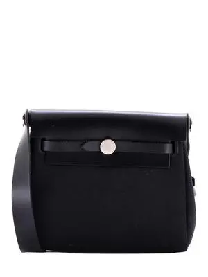 HERMES Herbag Zip 20 Toile And Leather - Black