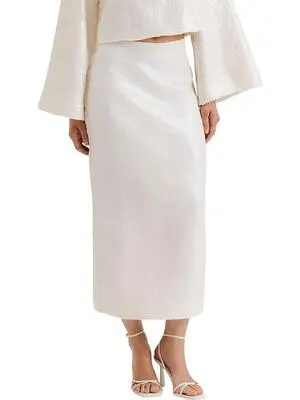 MALINA Clarisse Sequin Maxi Skirt - Vanilla