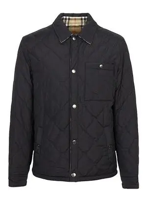 Burberry Check Brighton Reversible Quilted Jacket - Black