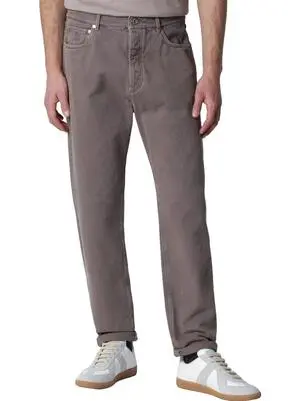 Brunello Cucinelli Vintage-Effect Jeans With Turn-Up Hem Beige