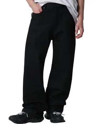 Balenciaga Cotton Denim Trousers - Black