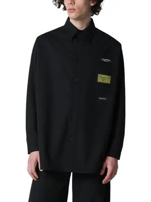 MAISON MARGIELA Wool-blend Shirt With Label Details - Black