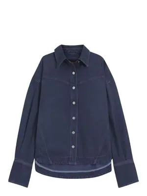 BOSS Oversized Rigid Denim Blouse - Grey
