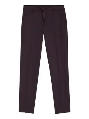 BOSS Tapered-Fit Stretch Flannel Trousers Dark Red