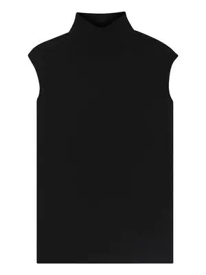 BOSS Sleeveless Mock Neck Top - Black