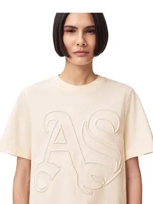 ALLSAINTS Lisa Embossed T-shirt - Pebble White