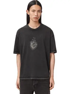 ALLSAINTS Sabbath Boxy Graphic T-shirt - Black