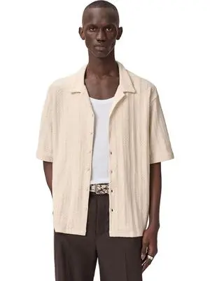 ALLSAINTS Trace Oversized Textured Shirt - Cottage White